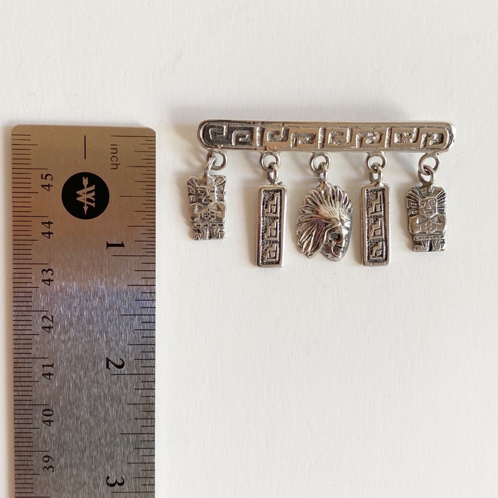 Vintage Tribal Sterling Silver Brooch Industria Perua… - Gem